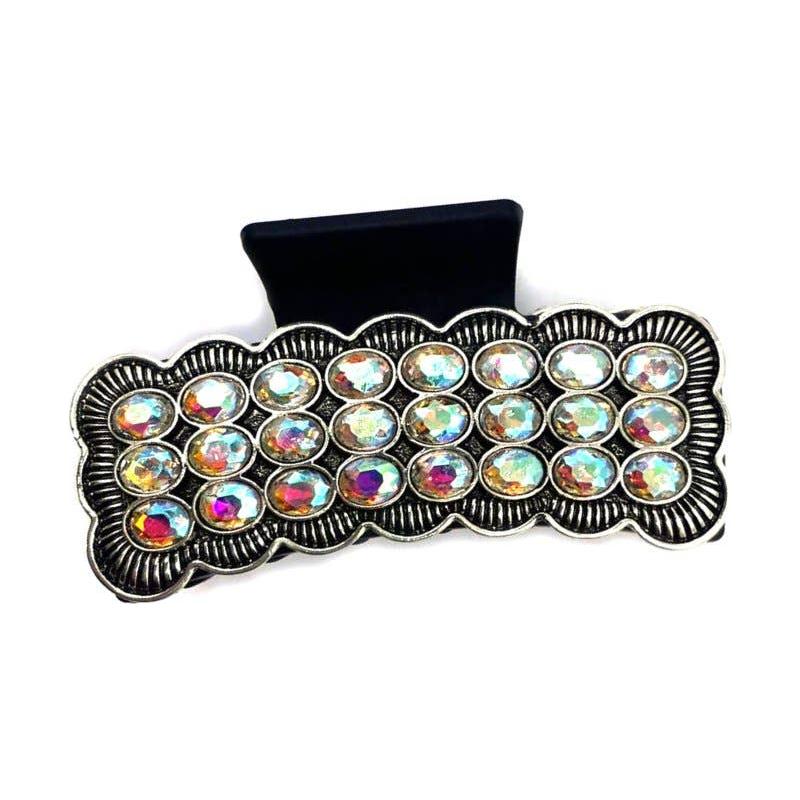 Snowing West - Western Crystal Stone Metal Plate Hair Claw – Ranchmans ...