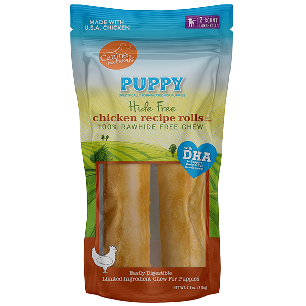 Canine Naturals Hide-Free Puppy Chicken Rolls Large 7" 2 Pk – Ranchmans ...