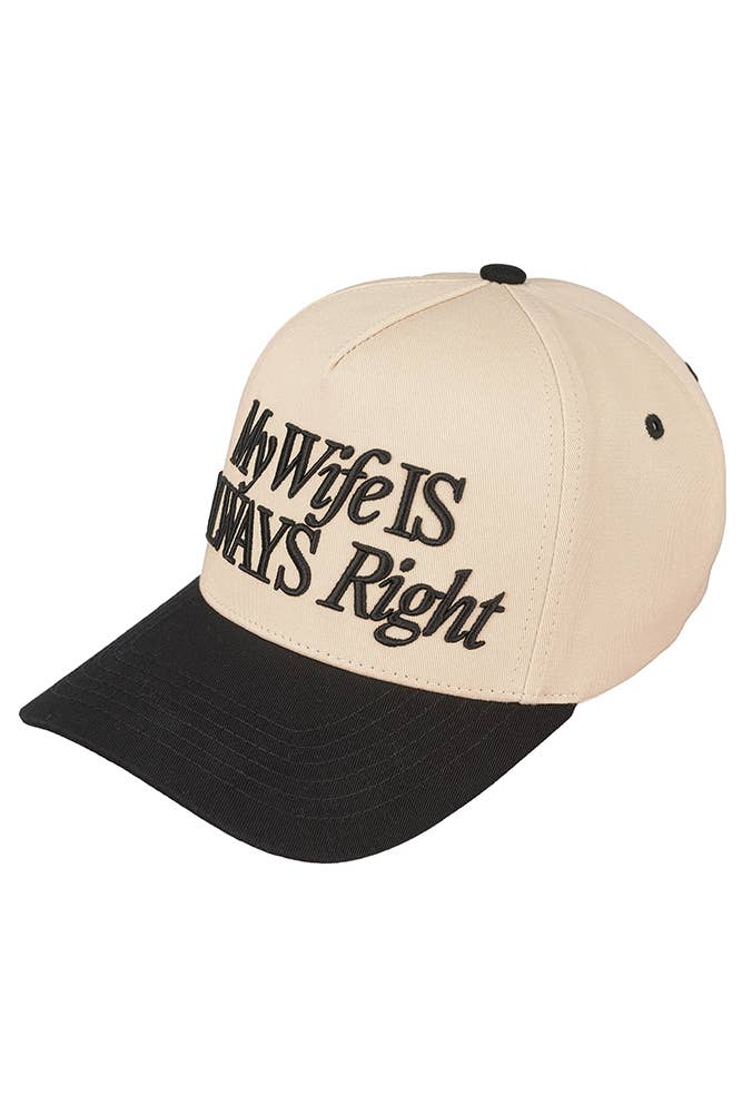 C.C MY WIFE IS ALWAYS RIGHT Tow Tone Trucker Cap – Ranchmans Farm ...