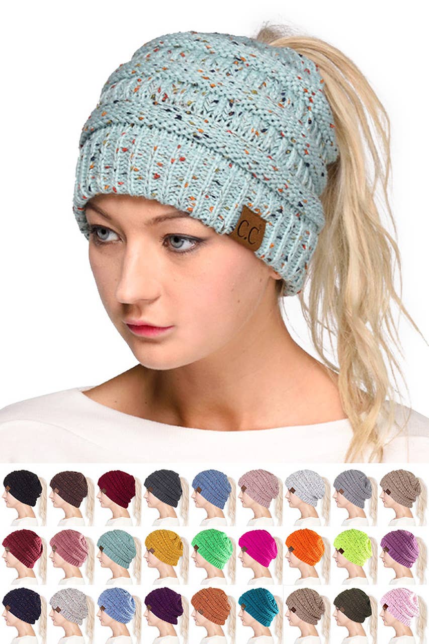 C.C Confetti Ponytail Messy Bun Beanie – Ranchmans Farm & Feed Store
