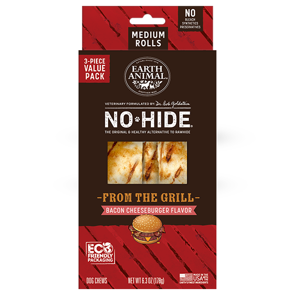 Earth Animal Dog NoHide Roll From The Grill Bacon Cheeseburger Med 3pk ...