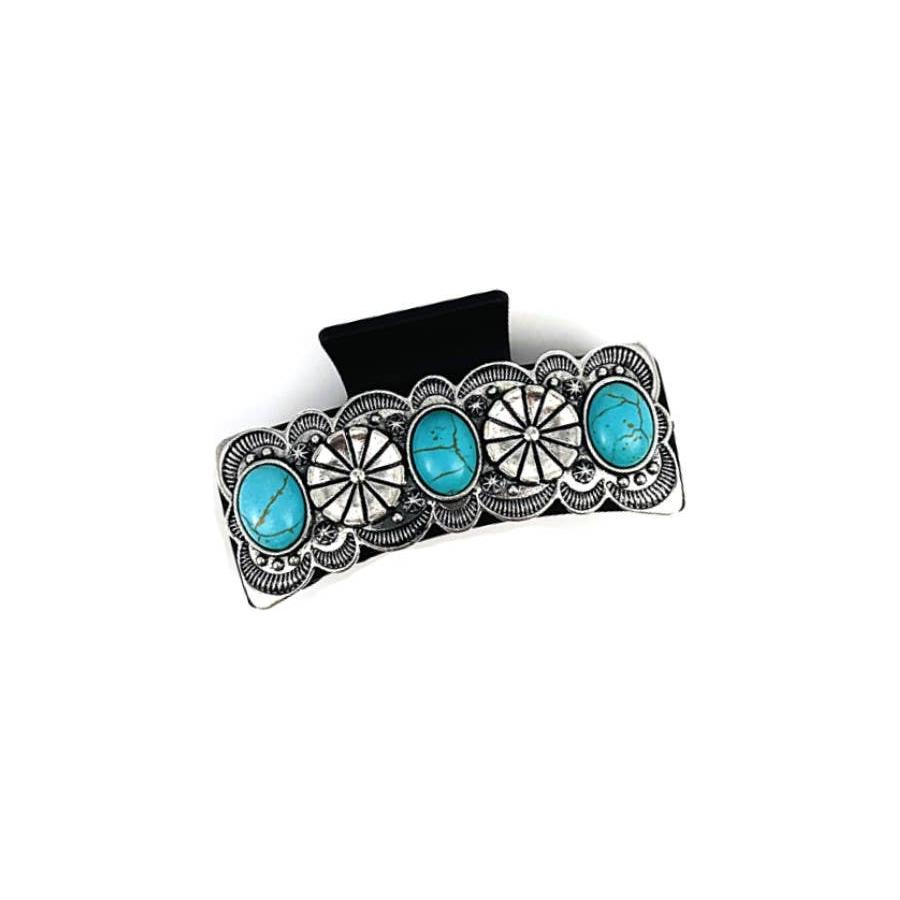 Snowing West - WESTERN STYLE TURQUOISE CASTING HAIR CLAW – Ranchmans ...