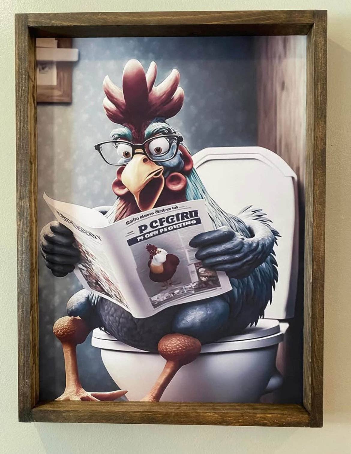 Funny Rooster Bathroom Farmhouse Sign – Ranchmans Farm & Feed Store