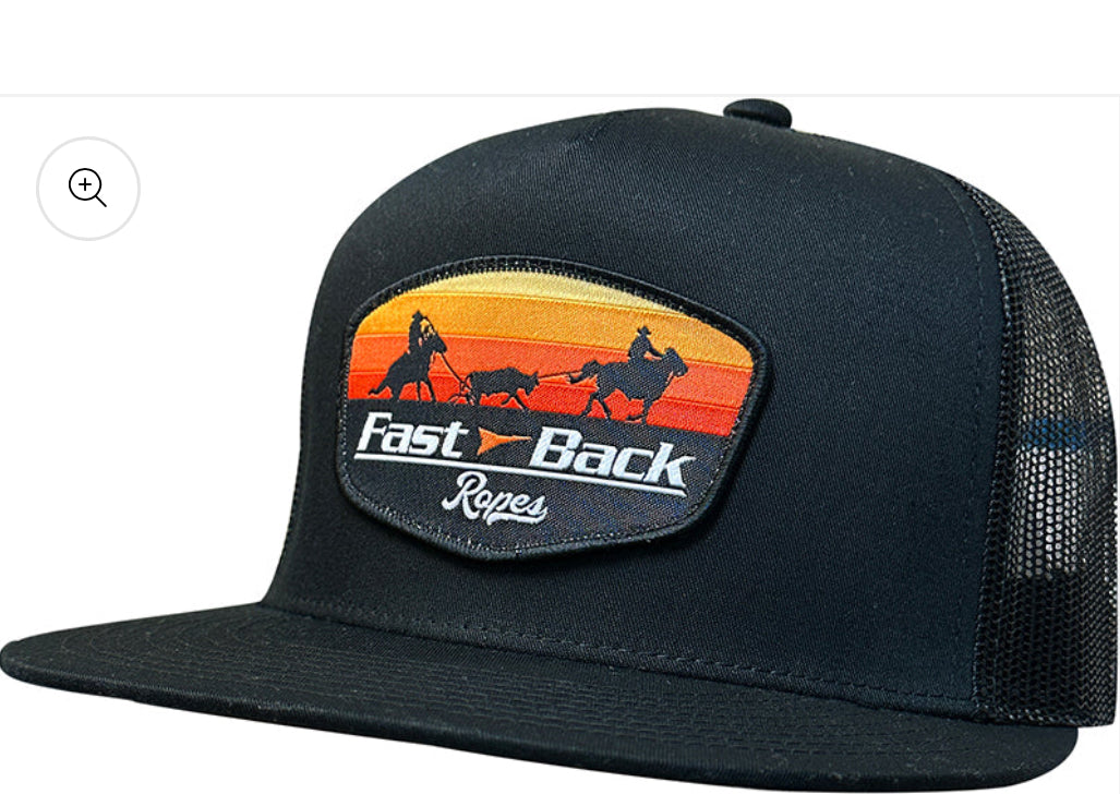 Fast Back Black flat bill w/Team Roper patch – Ranchmans Farm & Feed Store