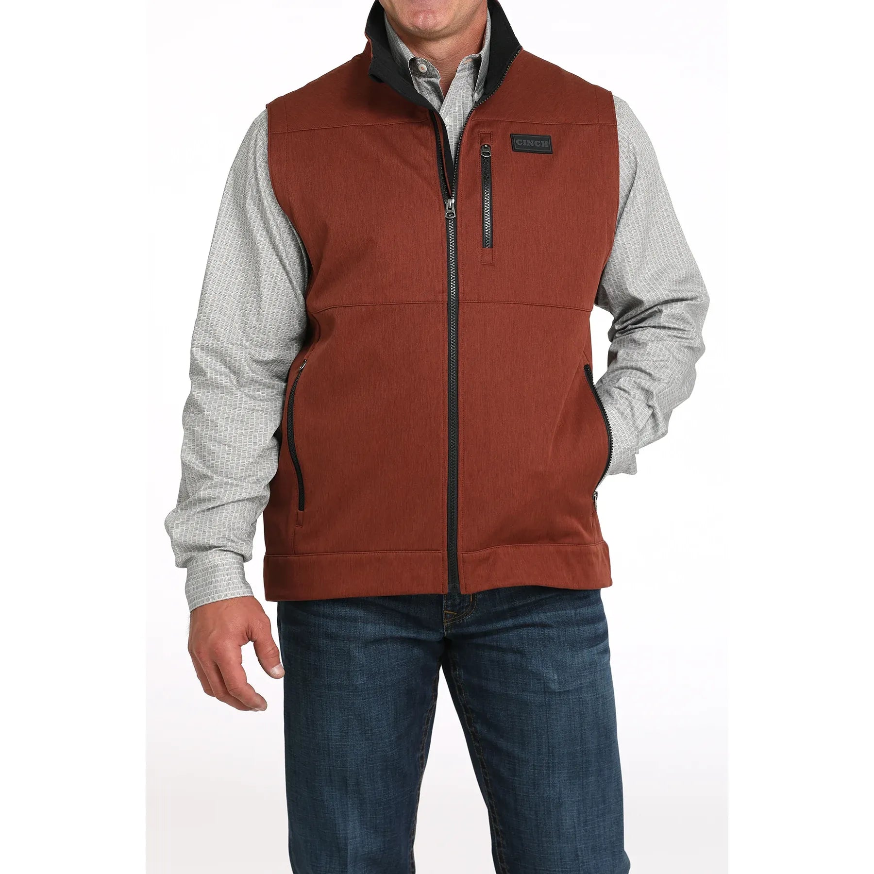 Cinch Men’s Vest - Rust BROWN SOFTSHELL MWV1515028 – Ranchmans Farm ...