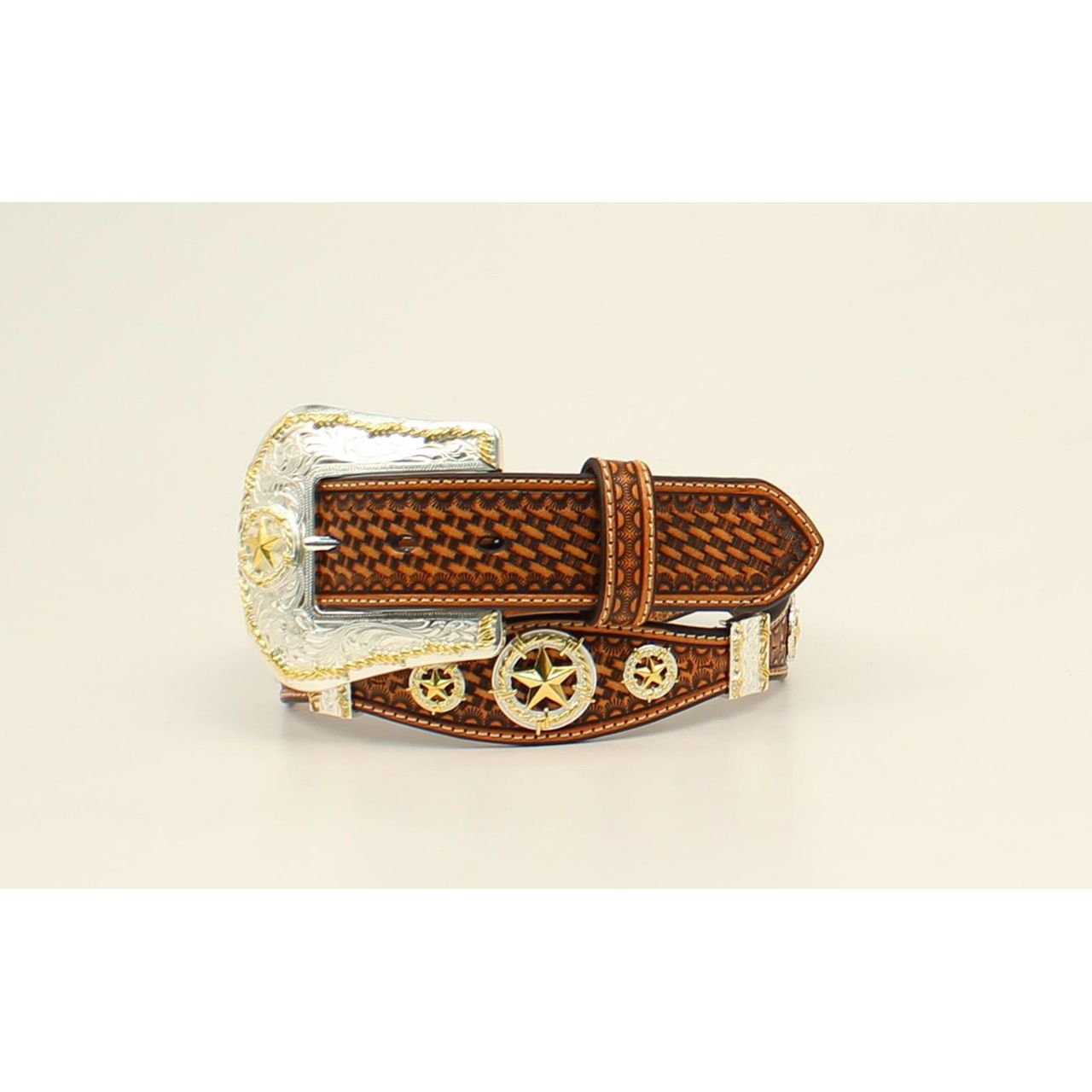 ~Nocona Men’s Tan Embossed Western Concho Belt - N2480808 – Ranchmans ...